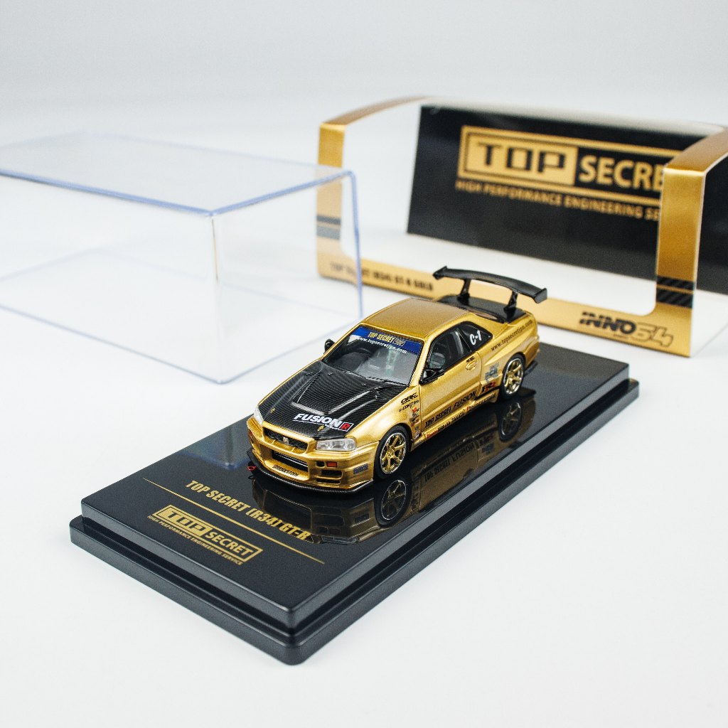 INNO 1: 64 TOP SECRET Nissan R34 GT-R Carbon Black Front Cover Alloy ...