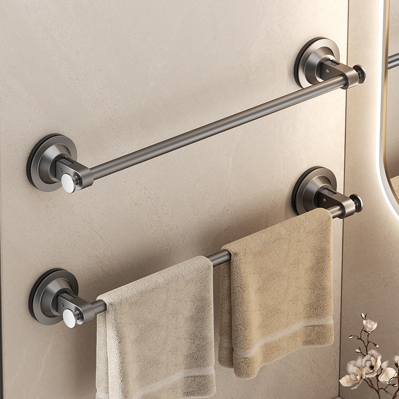 Suction Cup Towel Rod - No Drilling Bathroom/Toilet Towel Bar Bath ...