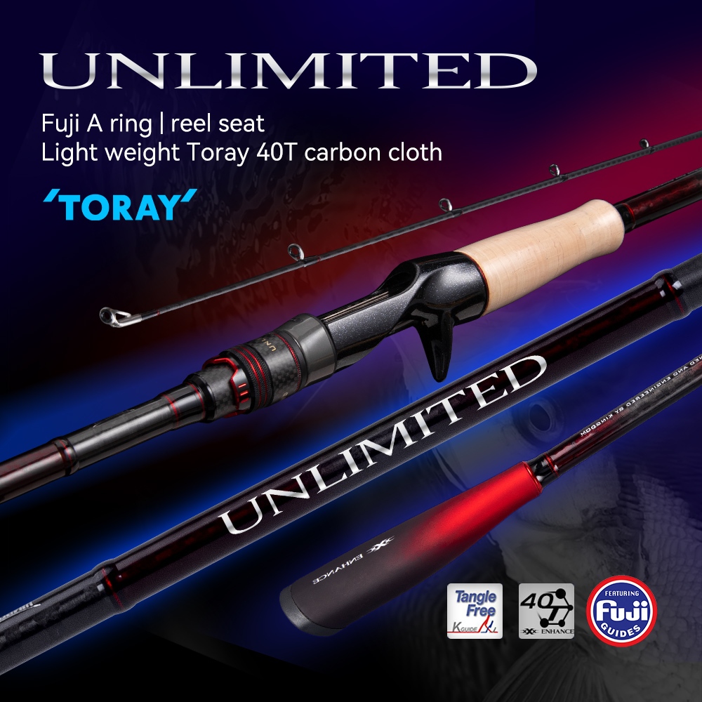 Kingdom UNBOUNDED Fishing Rod 2.34m/2.43m/2.48m/2.59m 2 Section L/ML/M ...