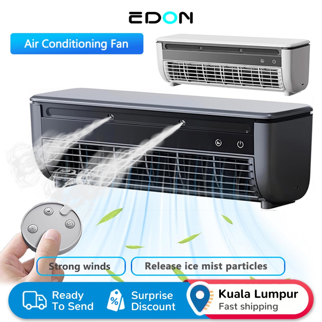 Edon E868 Wall-Mounted Air Cooling Fan 20W Power Rechargeable Portable Air Conditioner 30S Quick ...