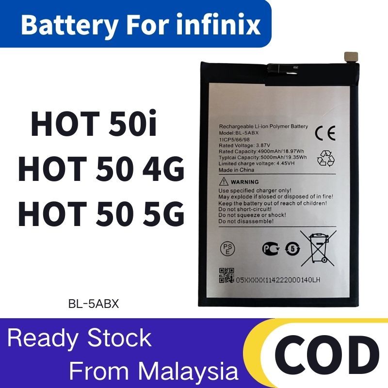 Battery Bateri Compatible For INFINIX HOT 50i / HOT 50 4G / HOT 50 5G ...