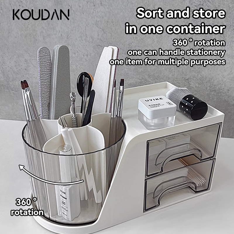 Manicure Tools Nail Art Multifunctional Rotating Storage Box Nail ...