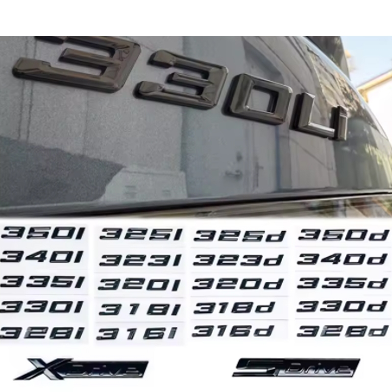 ABS Car Rear Trunk Letters Logo Badge Emblem Sticker For BMW 3 Series ...