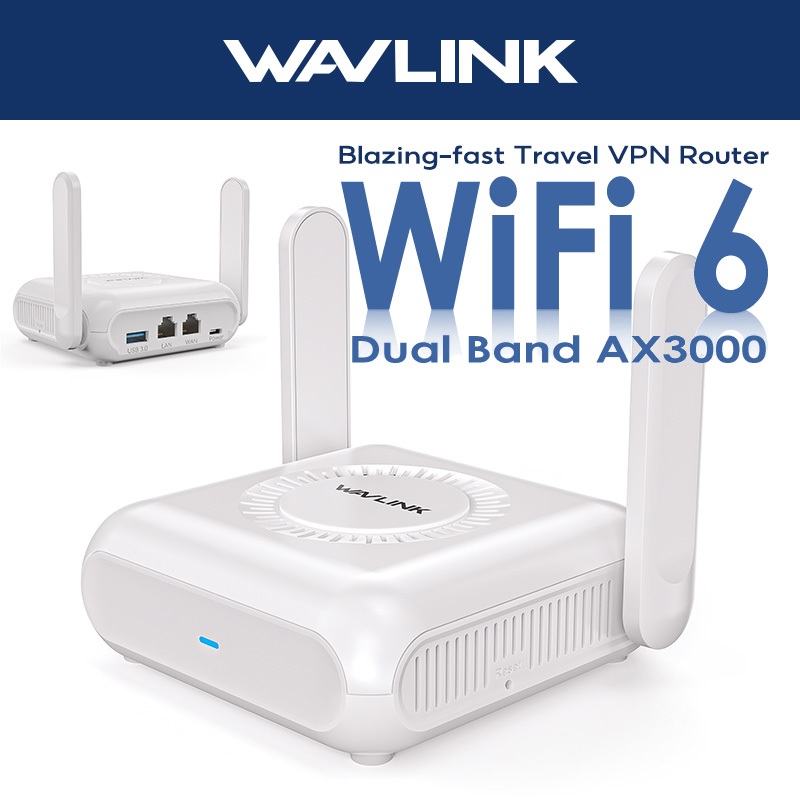 WAVLINK AX3000 Wi-Fi 6 Portable Travel VPN Router USB-C Pocket Router ...