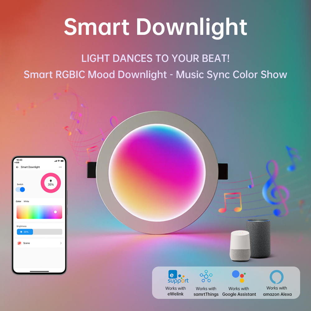 eWelink Smart Downlight 5W WiFi RGBW Voice Control Alexa Google Home ...