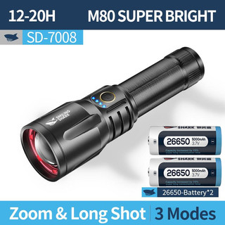 SMILING SHARK Rechargeable Torch Light Led M80 10000LM Powerful ...