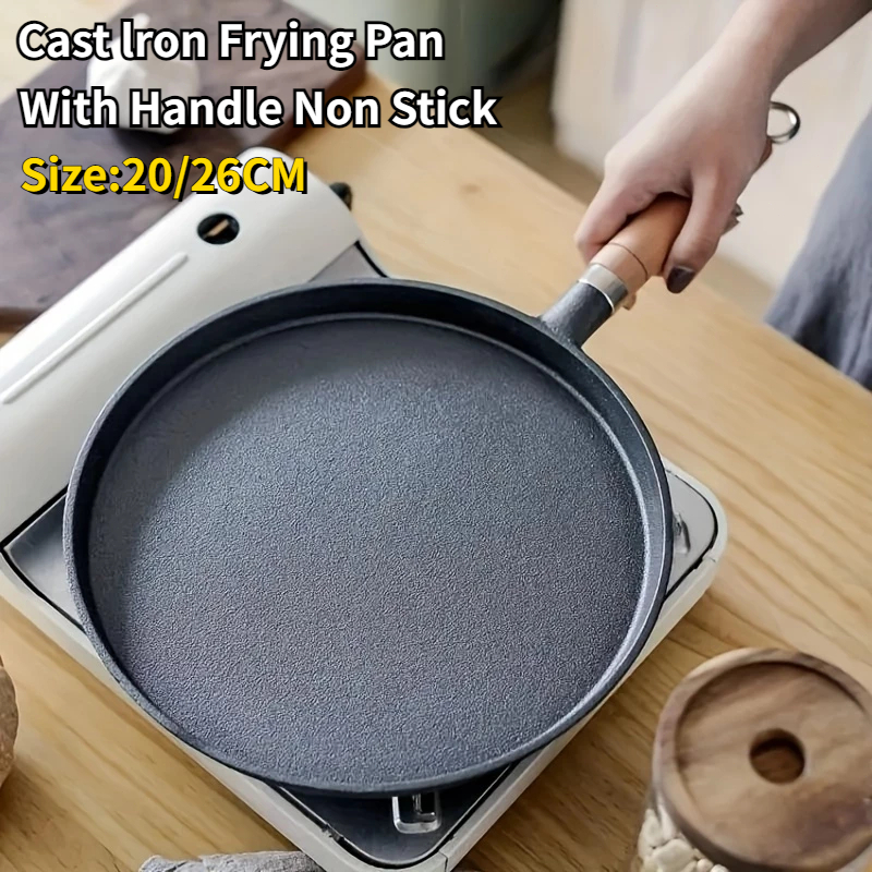 Cast Iron Frying Pan With Handle Non Stick Frying Egg Pan Kitchen ...