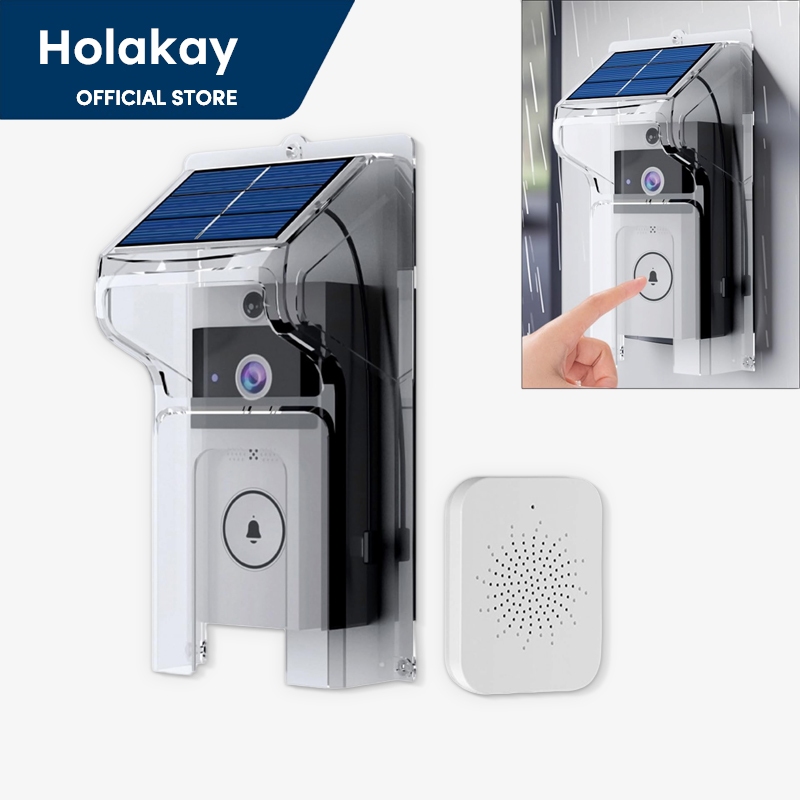 Waterproof Wireless Doorbells Solar Charge Cover Digital Door Peepholes ...