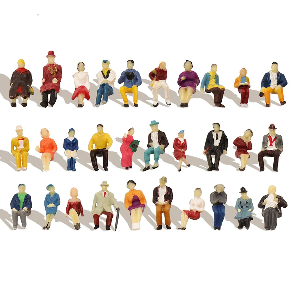 20pcs HO scale 1:75 All Seated Passenger People Sitting Figures 30 ...