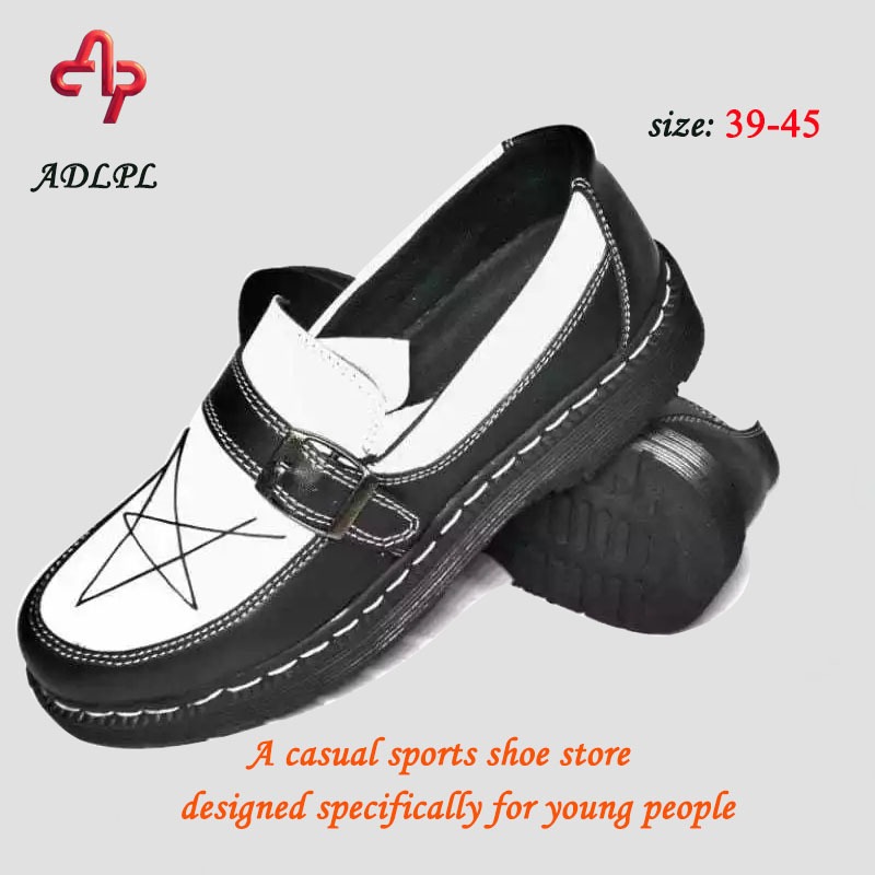 Low Top Casual Leather Shoes For Men Unisex Formal Shoes Slip on ...