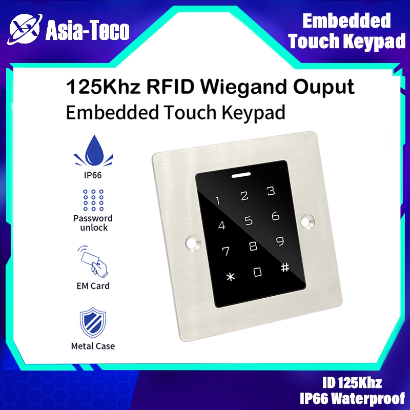 Metal Access Control Keypad Waterproof Embedded 125KHz RFID Reader ...
