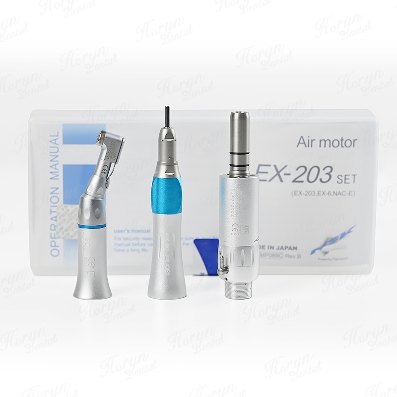 Dental External Water Low Speed Handpiece Straight Nose Contra Angle Air Motor EX-203C 2/4 Hole ...