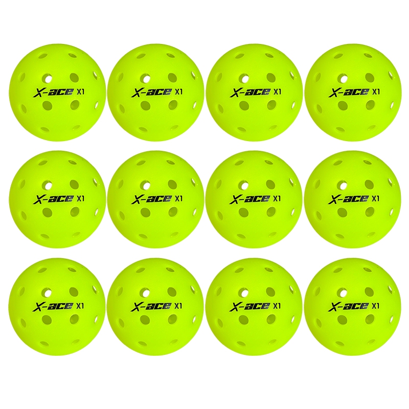 X-ace Pickleball Balls 12Pcs, 26 Holes /40 Hole Indoor Outdoor ...