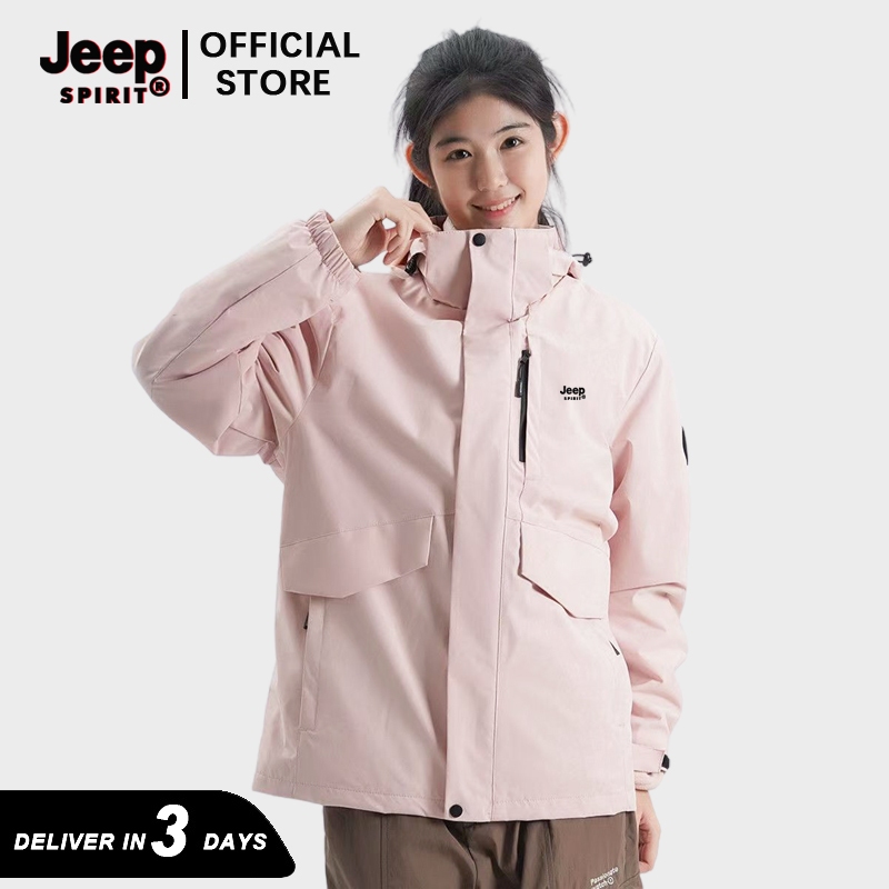Jeep Spirit Women Windbreaker Jacket Hooded Sports Waterproof Hiking ...