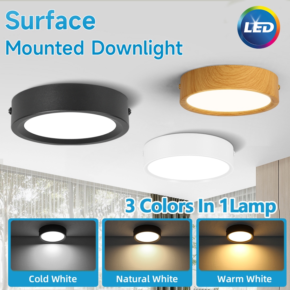 LED Downlight 3 Colors Pin Light Surface Mounted Ceiling Lights ...