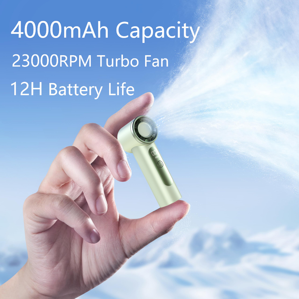 Smallest Fan 4000mAh Portable Mini Handheld Turbo Fan, High-Speed Motor ...