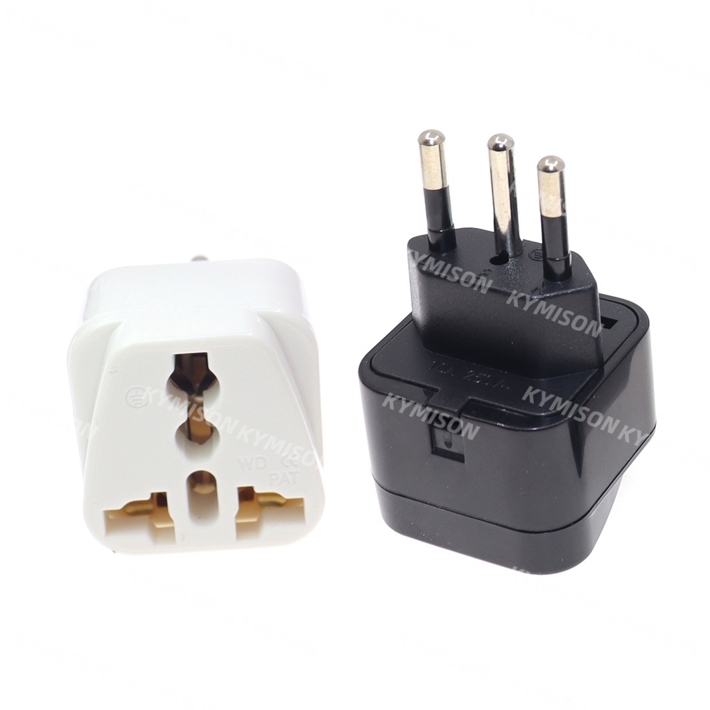 Universal Brazil 3-Pin Plug Adapter EU European US UK To Brazil Travel ...