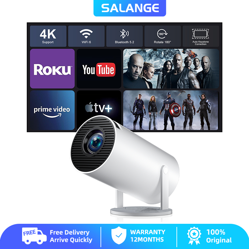 Salange HY300 Pro + Smart 4K Mini Projector WiFi Bluetooth Short Throw ...