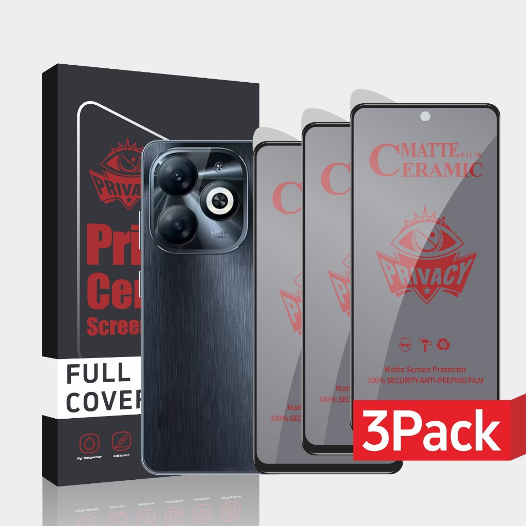 For Infinix Smart 8/8 Pro [3PCS] Matte Ceramic Privacy Film ...