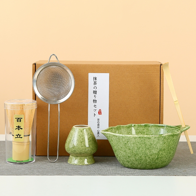 4/5 Piece Set Matcha Set, Leaf Shape Japanese Style Stoneware with ...