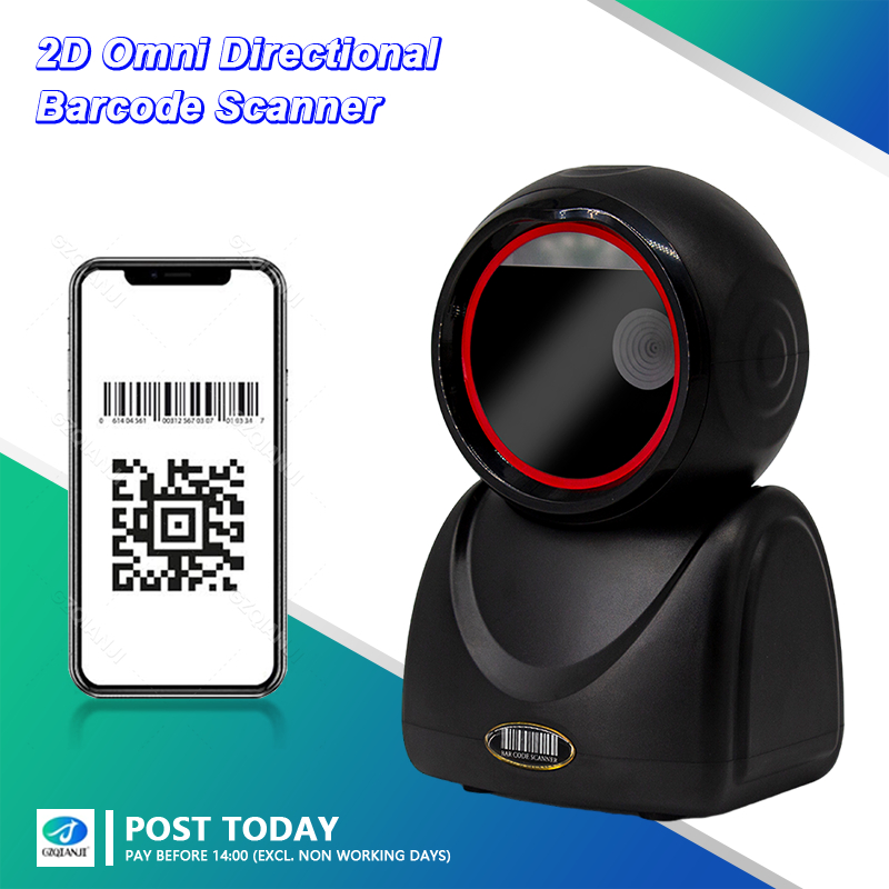 Platform Barcode Scanner 1D 2D QR USB Wired Reader Omini directional ...
