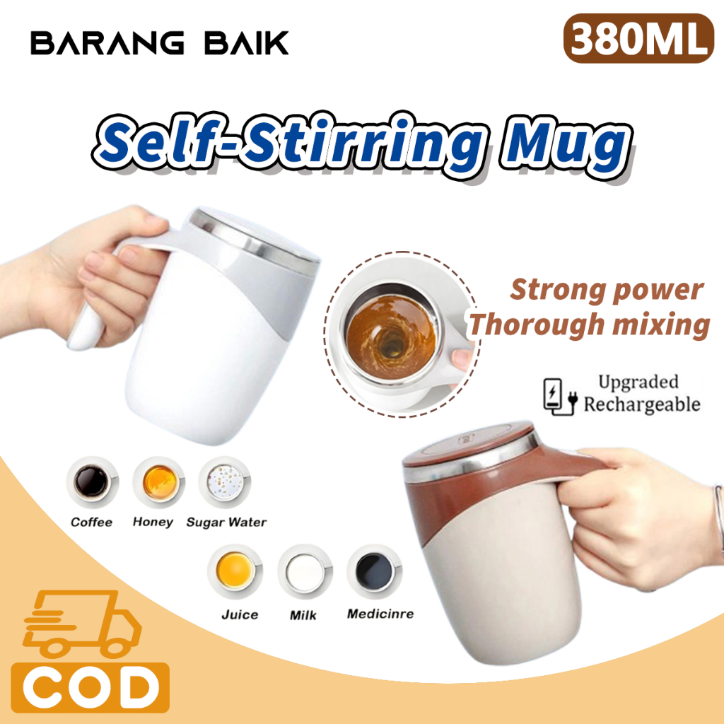 380ML Self-Stirring Mug - Magnetic Auto-Stir Coffee Cup Rechargeable ...