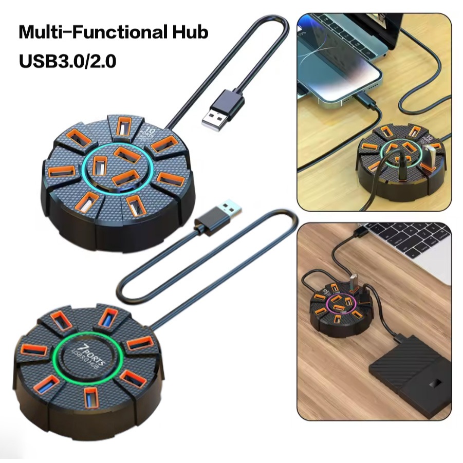 10 Ports 7 Ports Multi Splitter Adapter USB 2.0 Hub Universal Laptop ...