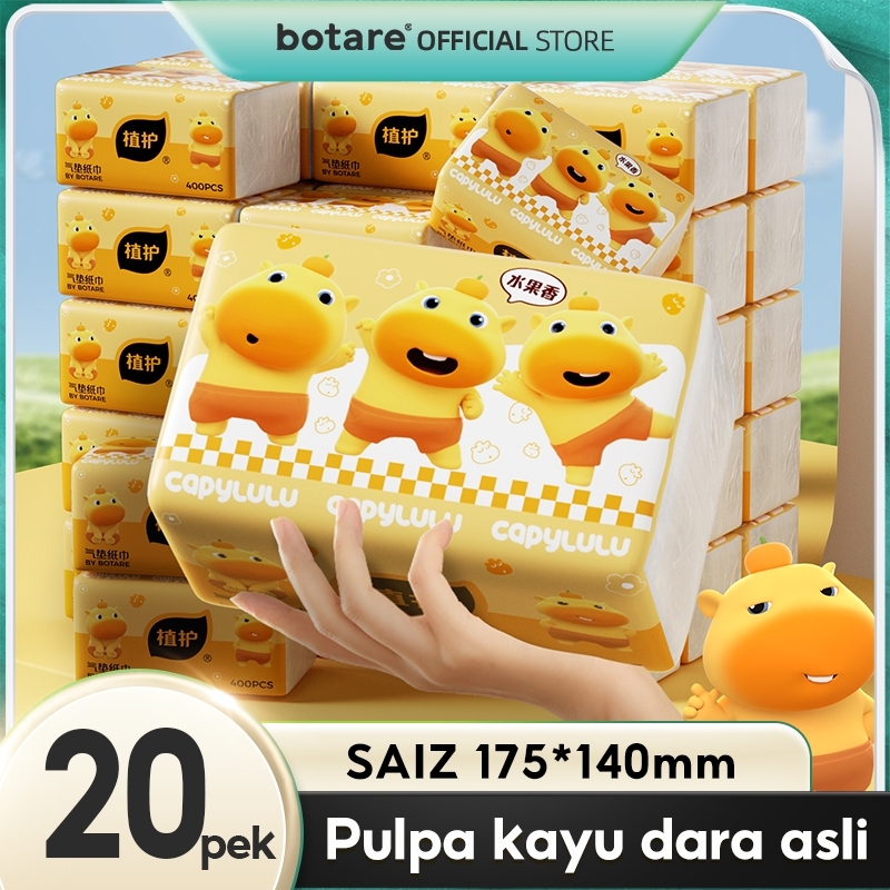 20 Pak BOTARE Tisu Muka Saiz Besar | Lembut & Ringan | Kayu Asli ...