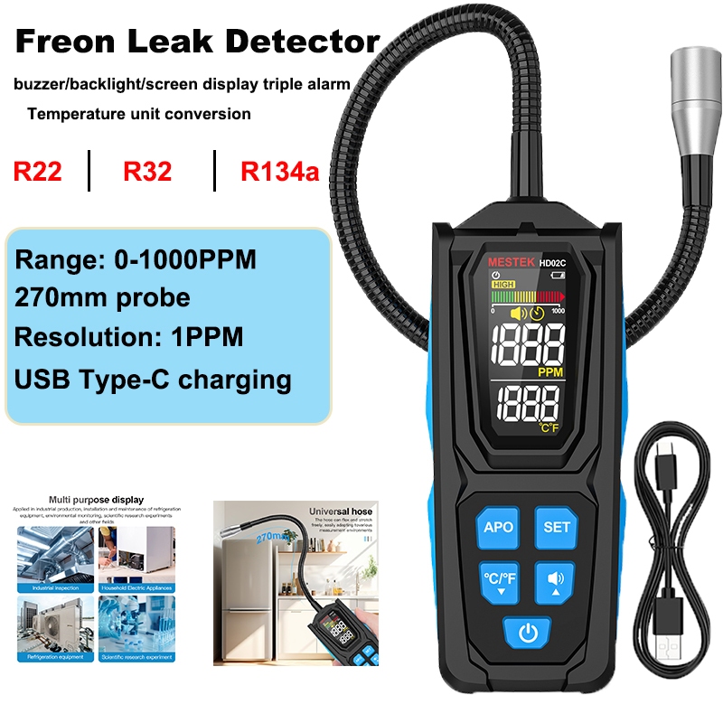 R22 R134a R32 Halogen Gas Detector 0-1000PPM Air Conditioner ...