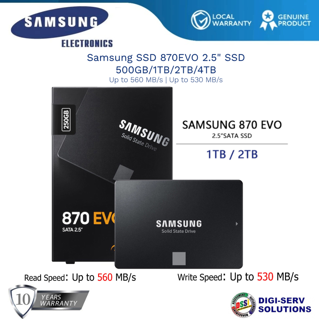 SAMSUNG SSD 870 EVO 500GB 1TB Internal Solid State Disk Hard Drive ...