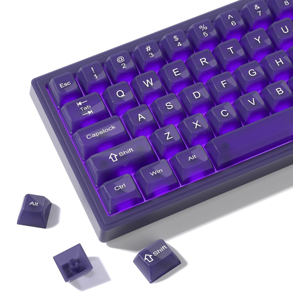 115 Keys Jelly Purple Transparent MDA Profile Custom Keycaps Set for ...