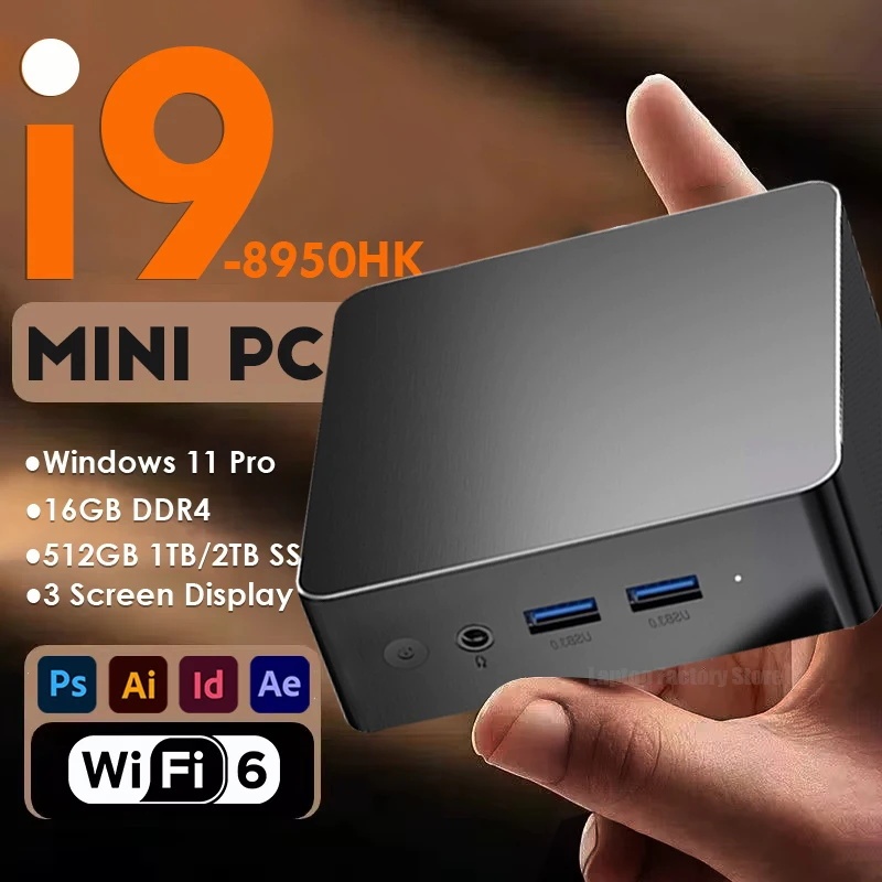2025 Mini PC Intel Core i9 8950HK Intel N5095A Windows 11 Pro Portable ...