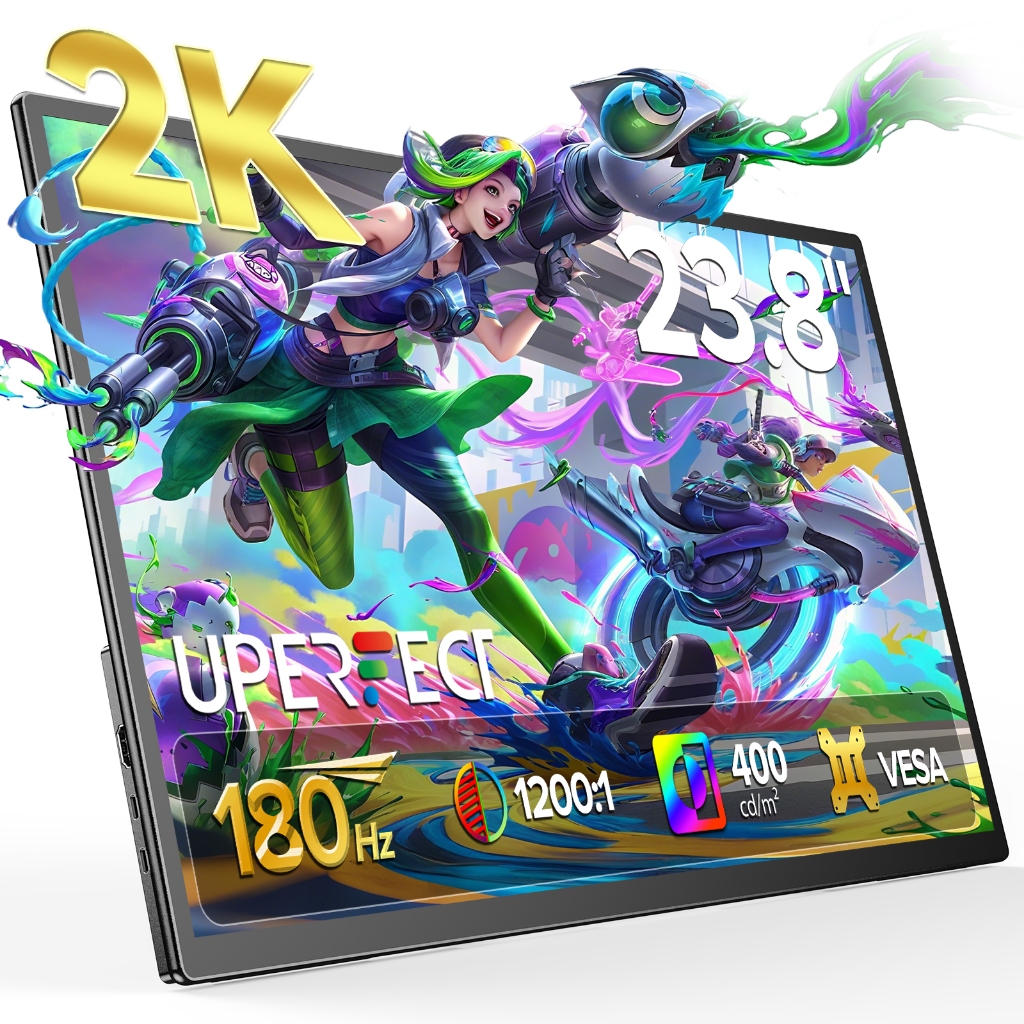 UPERFECT Umax 23.8-inch Portable Monitor Screen 2K 180HZ Gaming Laptop ...