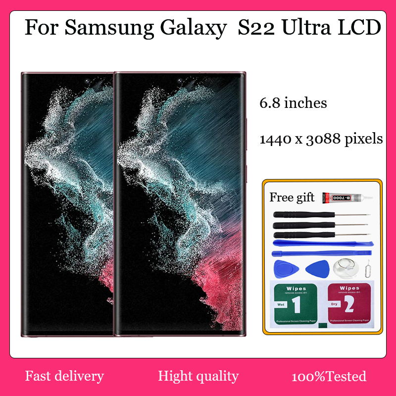 Original AMOLED For Samsung Galaxy S22 Ultra 5G LCD Display Touch ...