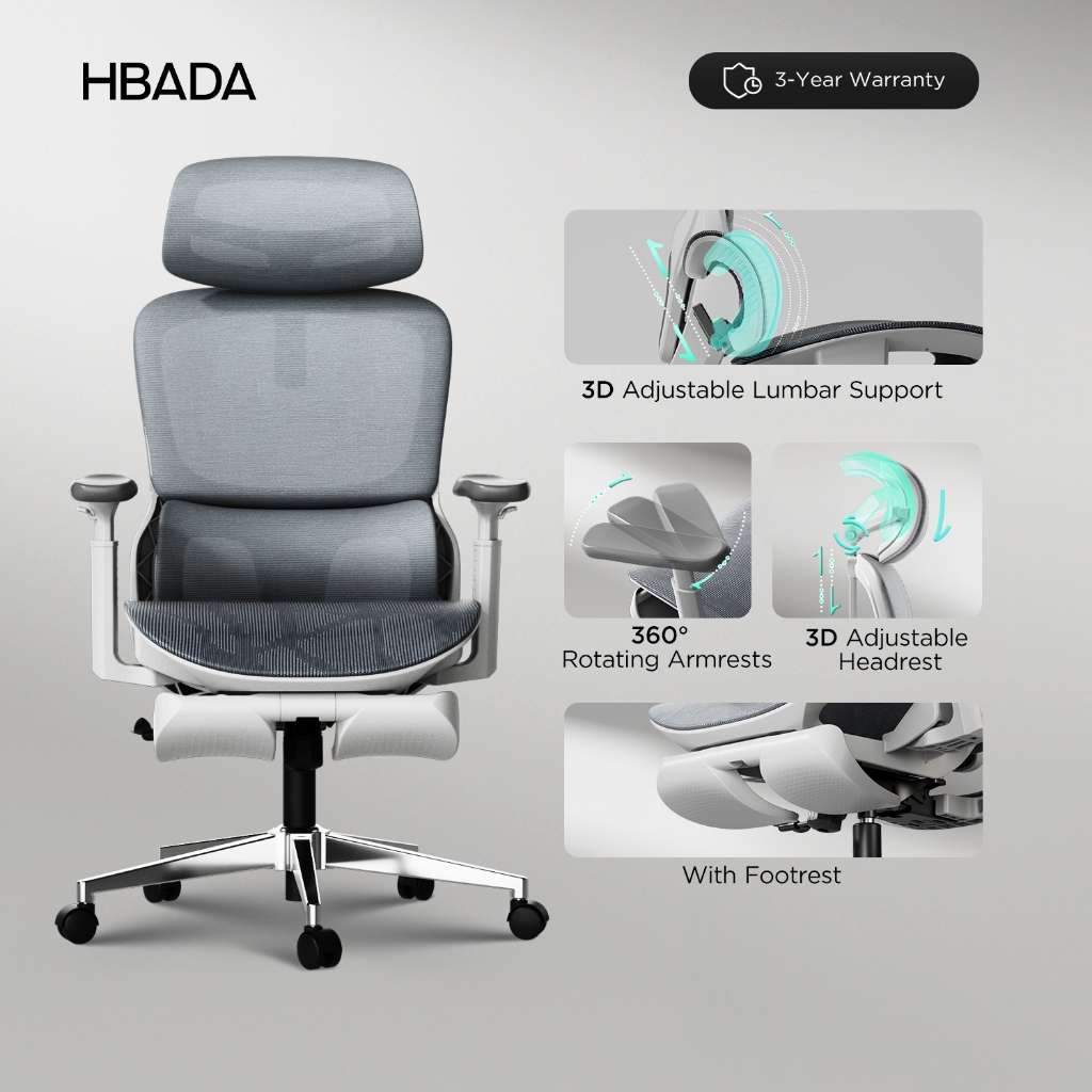 HBADA P2 Pro Ergonomic Office Chair with Adjustable Lumbar | Shopee Malaysia