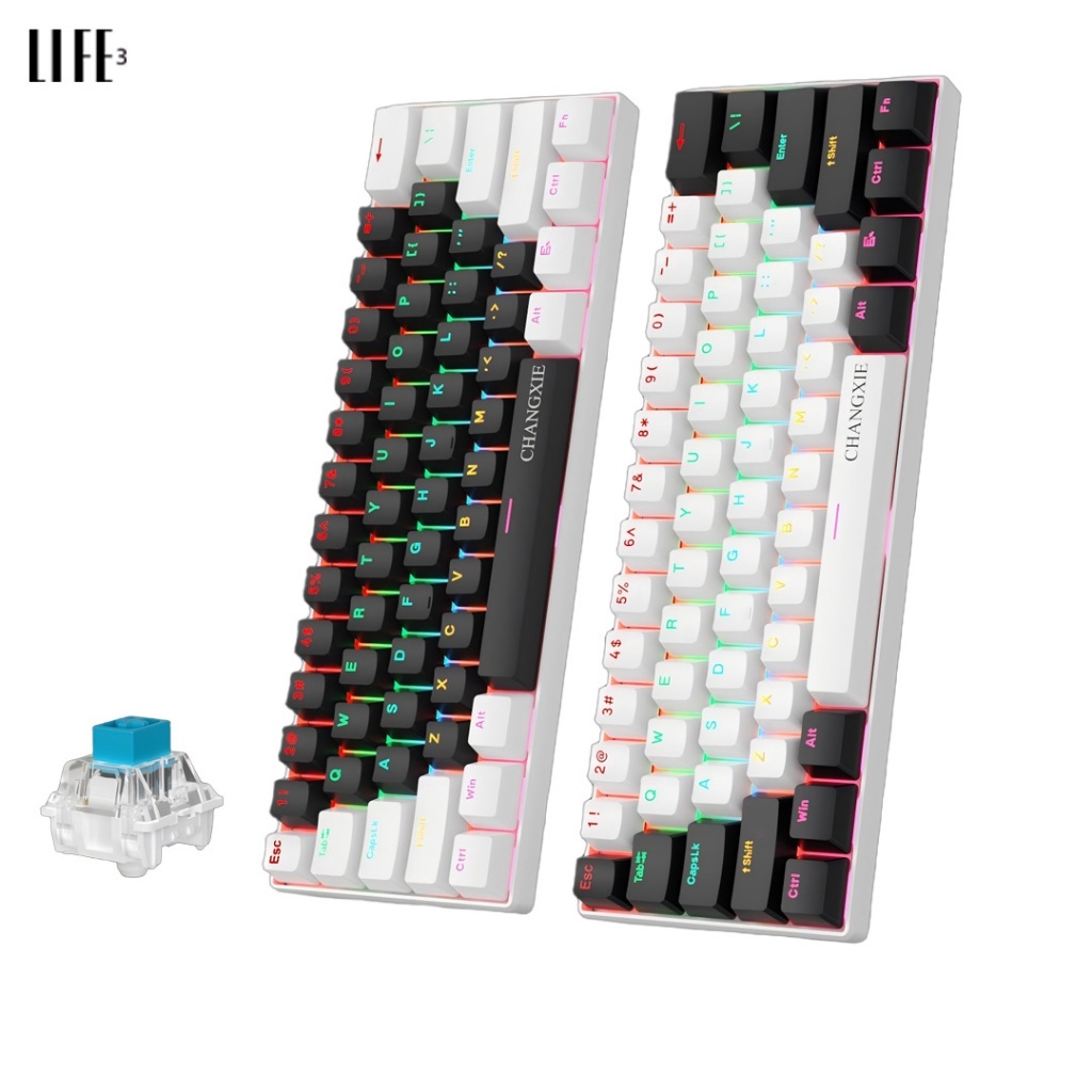 3Life H61K Wired Mechanical Keyboard With Backlighting 61 Keys Layout ...