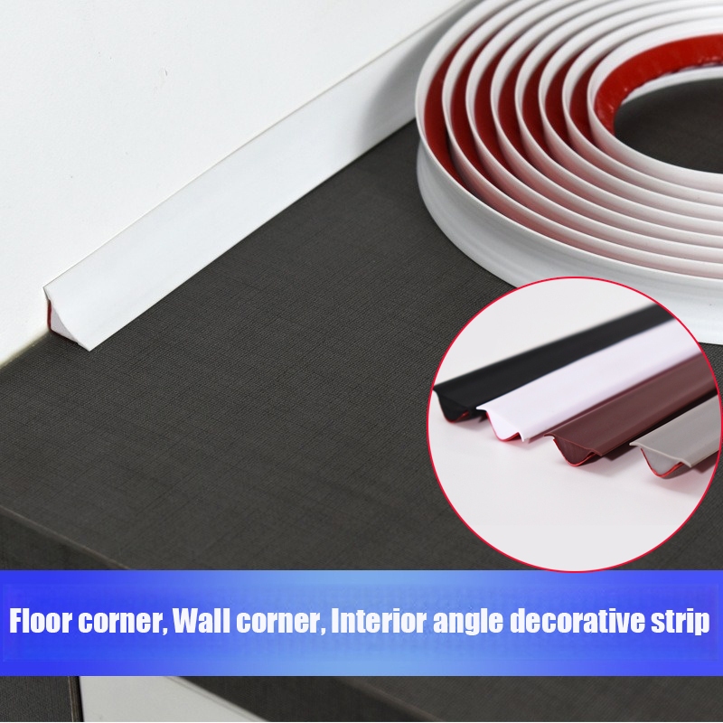 Flexible Trim Caulk Strip Wall Moulding Trim Self-adhesive Corner Angle ...
