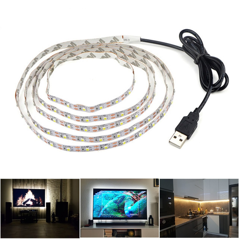 DC 5V USB LED Strips light White/Warm White Tira TV Background Lighting ...