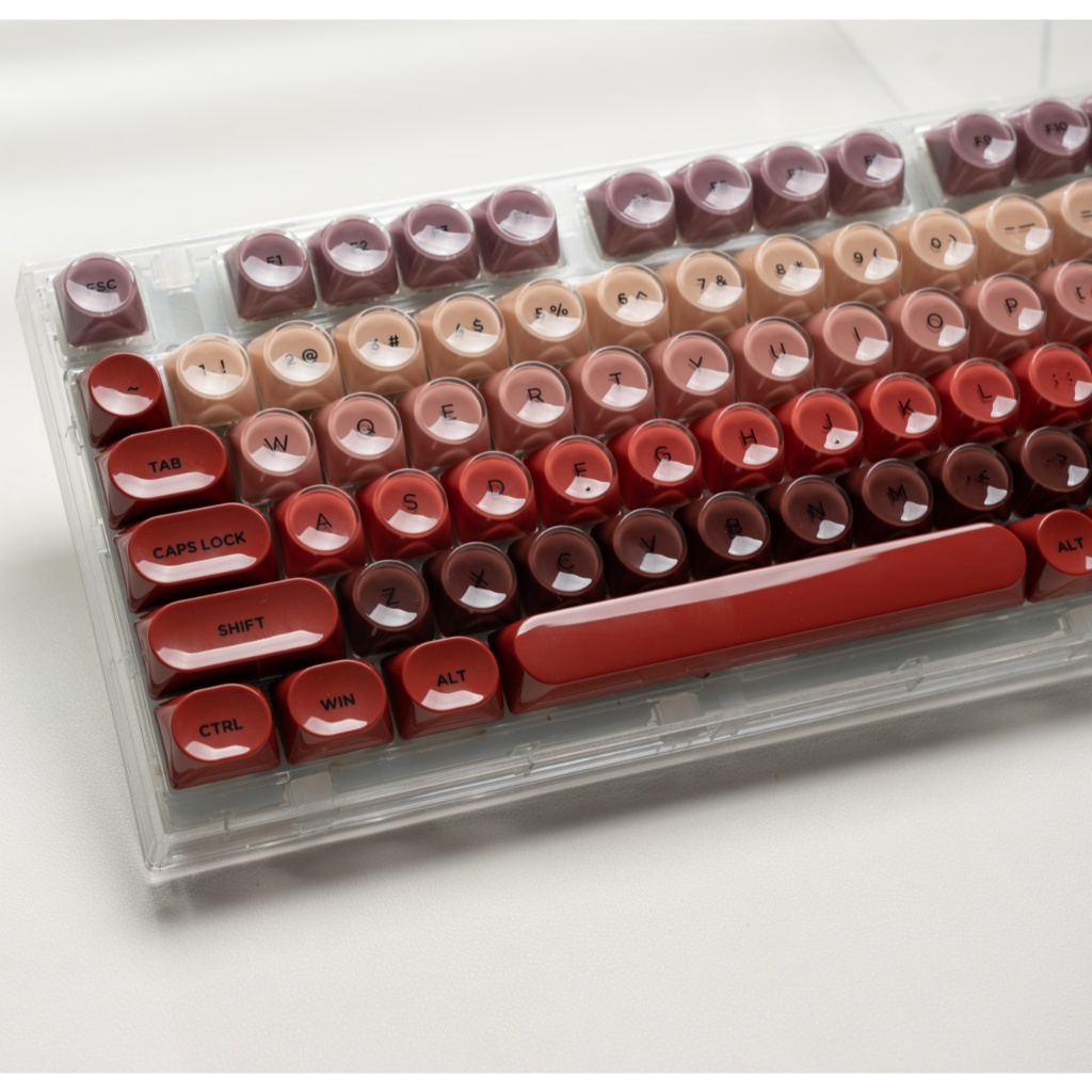 Womier 128 Keys Lipstick Red Thermal MOA Profile Keycaps Set for ...