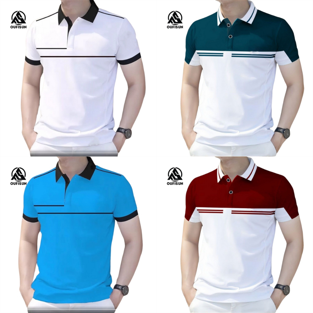 【Free Custom Name & Number】Summer men's various plain colored polo ...