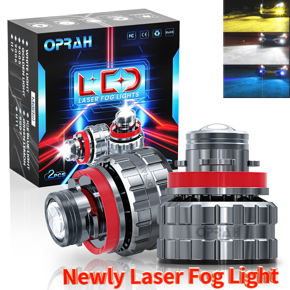 2PCS Car Led Laser Lens Fog Light New Design Three Colors Super Bright ...