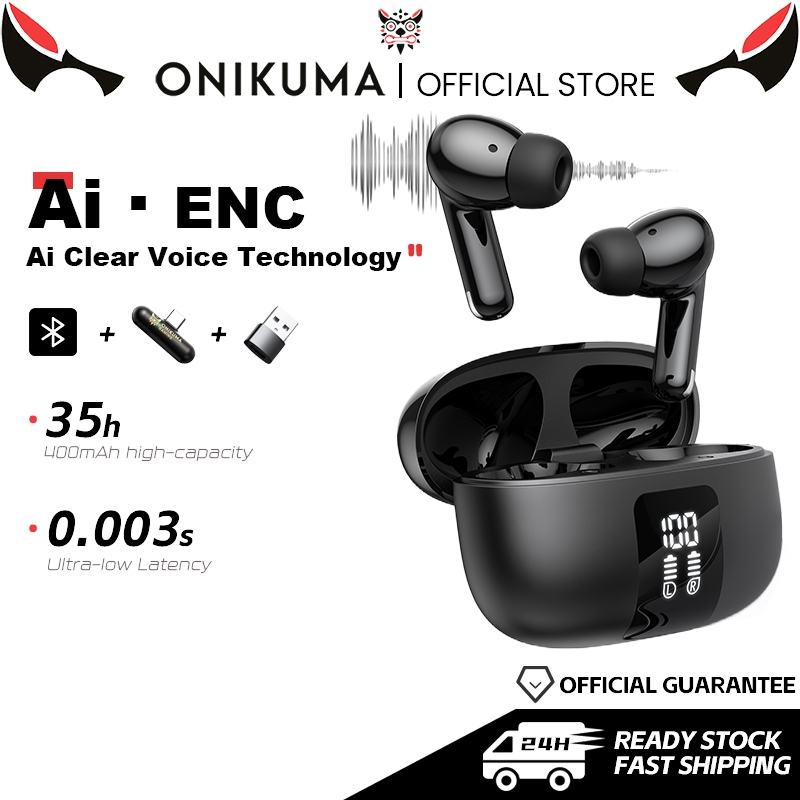 ONIKUMA Bluetooth Earbuds With Mic ENC Noise Reduction Dual Connection ...
