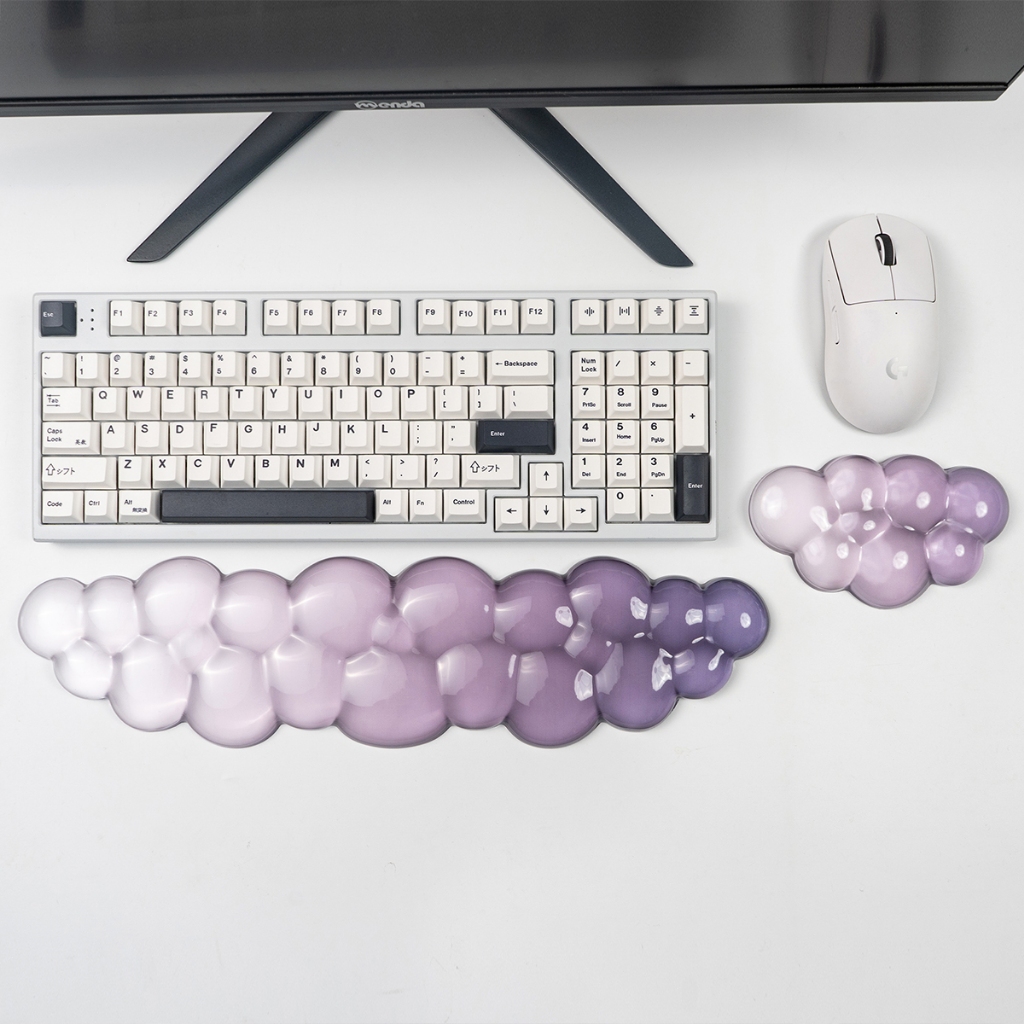 Ergonomic Cloud Silicone Gel Keyboard and Mouse Wrist Rest Set Clear ...