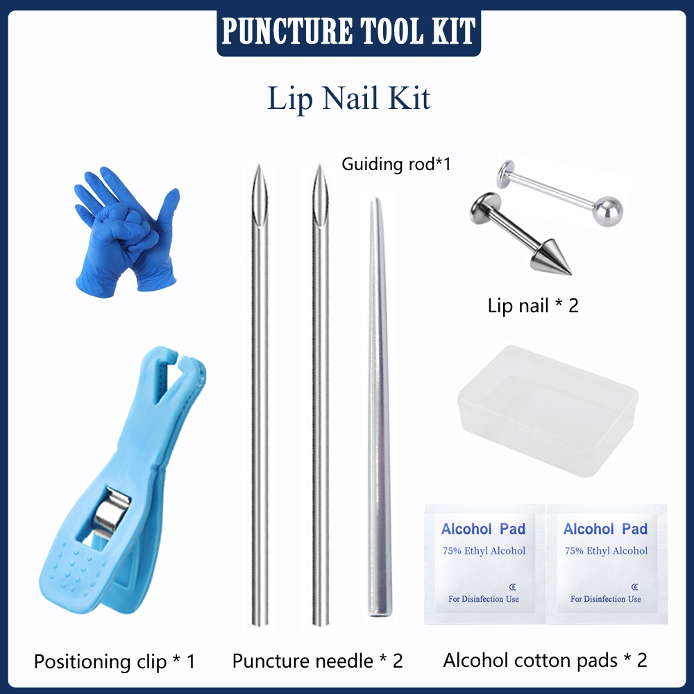 Cross border hot selling titanium steel lip nail puncture kit Novice ...