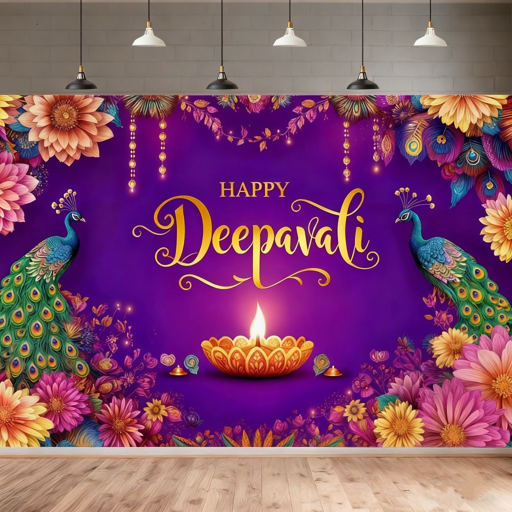 Happy Diwali Party Backdrop Decorations Indian Festival of Lights ...