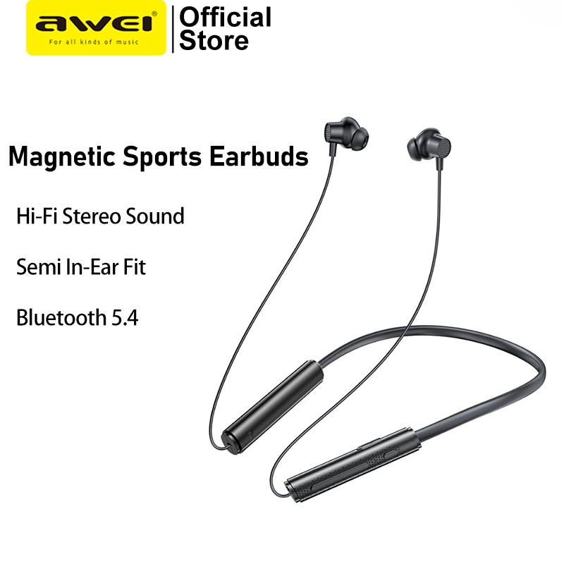 Awei G85BL Neckband Sport Earphone Bluetooth Wireless HiFi Magnetic In ...