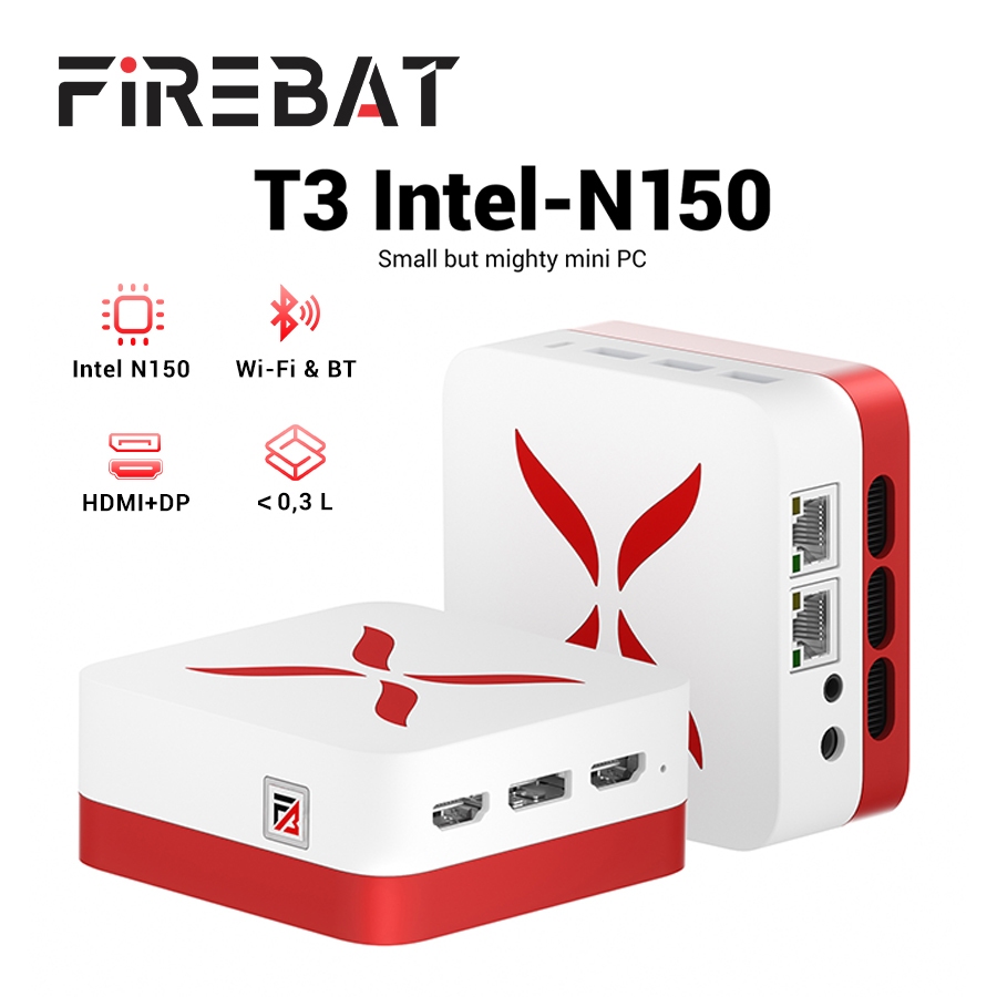 FIREBAT T3 MINI PC White Intel N150 12GB RAM 512GB SSD Windows 11 Home ...