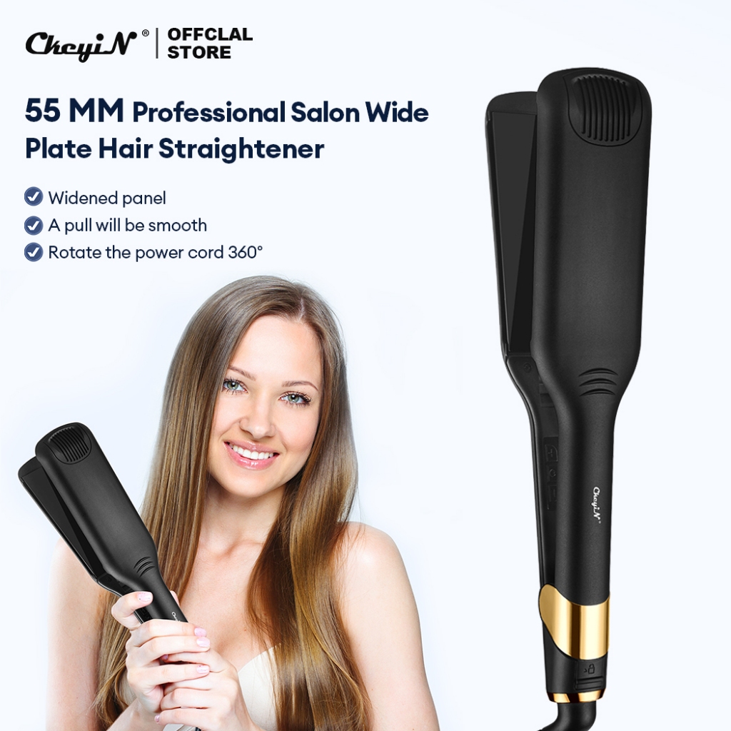 CkeyiN 55MM Wide Plate Hair Straightener Professional Hair Straightener ...