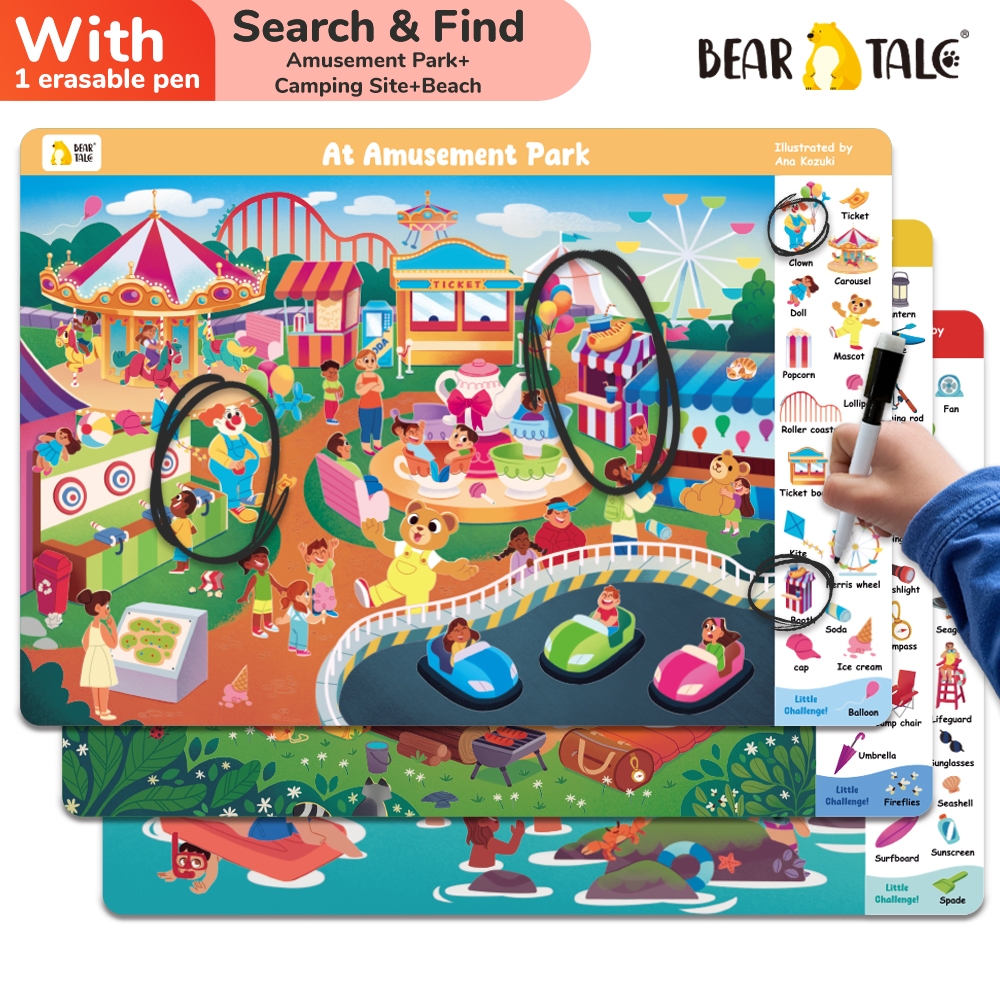 BEAR TALE Educational Search & Find Board Book for Kids Early Learning ...