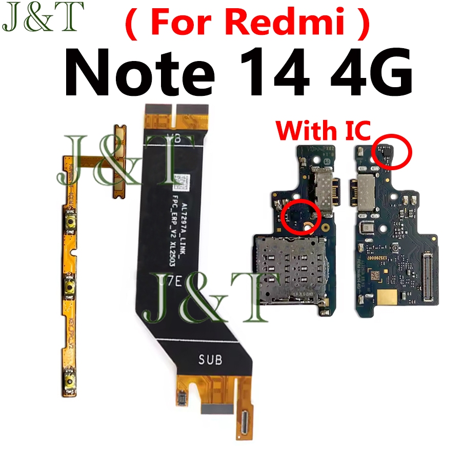 For Redmi Note 14 4G USB Type-C Fast Charging Port Board Connector Port ...